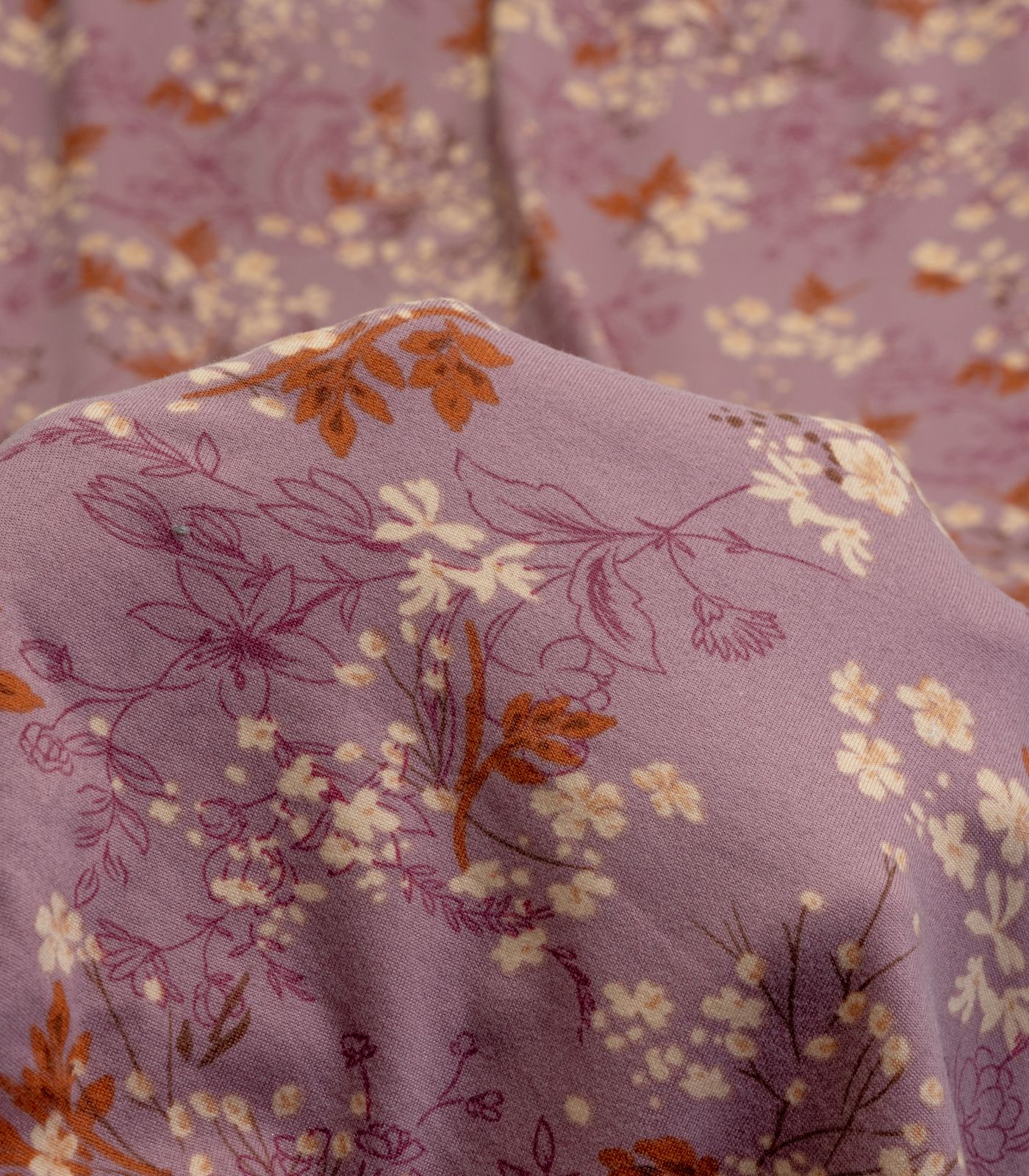 Mauve/Rust/Yellow Floral Double Brushed Poly – Olga's Closet