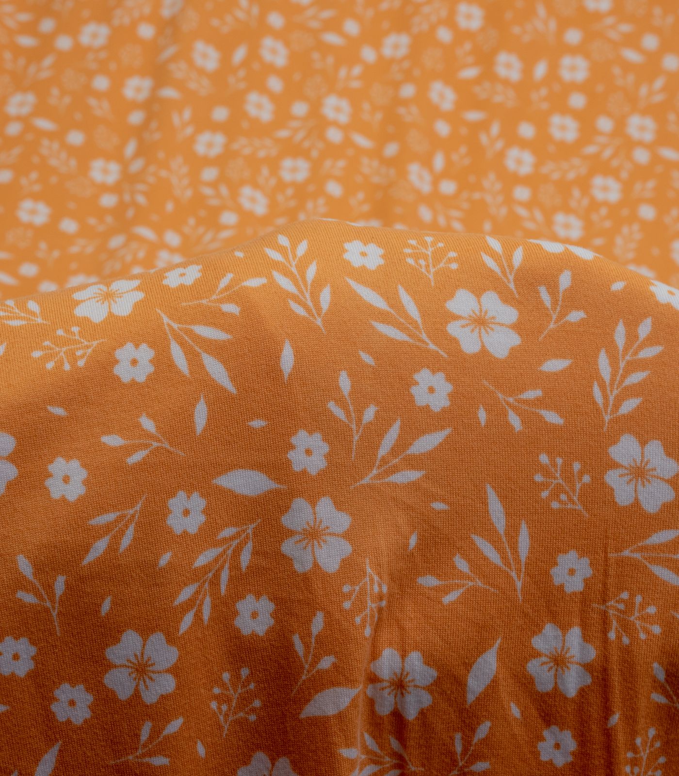 Orange/White Ditsy Floral/Small Floral Double Brushed Poly – Olga's Closet