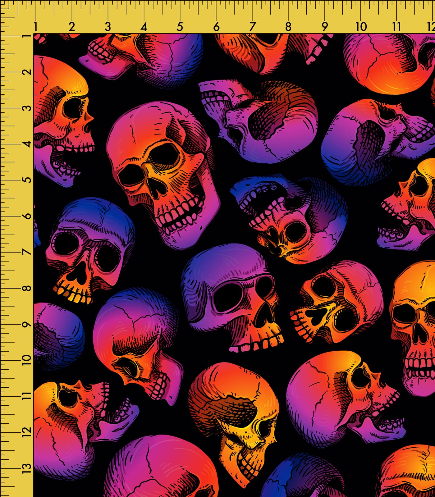 Neon Black/Purple/Orange Skulls Exclusive Print – Olga's Closet