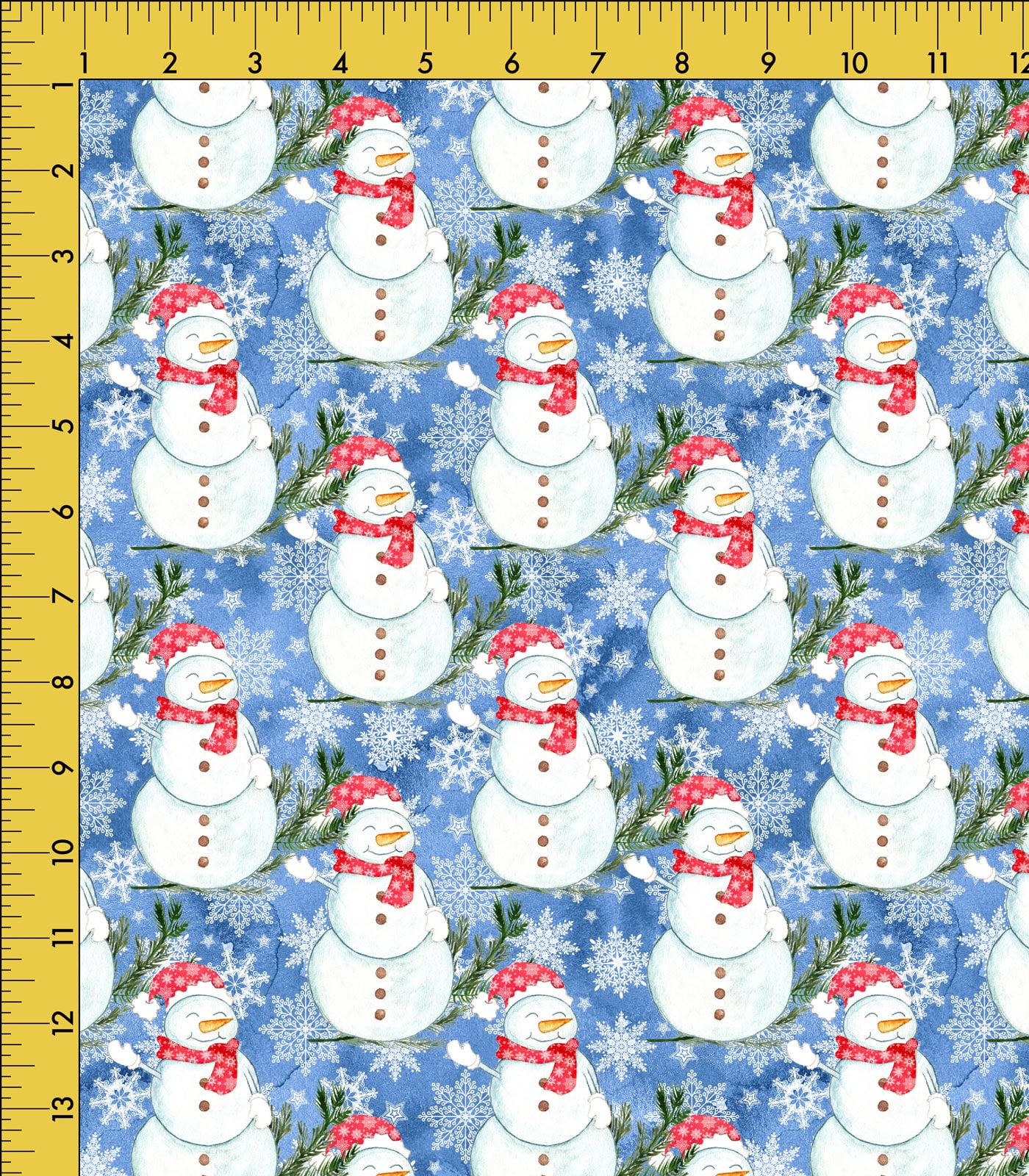 Blue/Ivory/Green Snowman/Snowflakes Exclusive Print – Olga's Closet