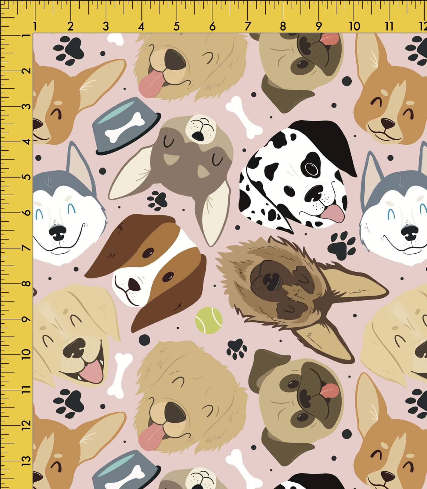 Light Pink/Brown/Black Dogs/Paws Exclusive Print – Olga's Closet