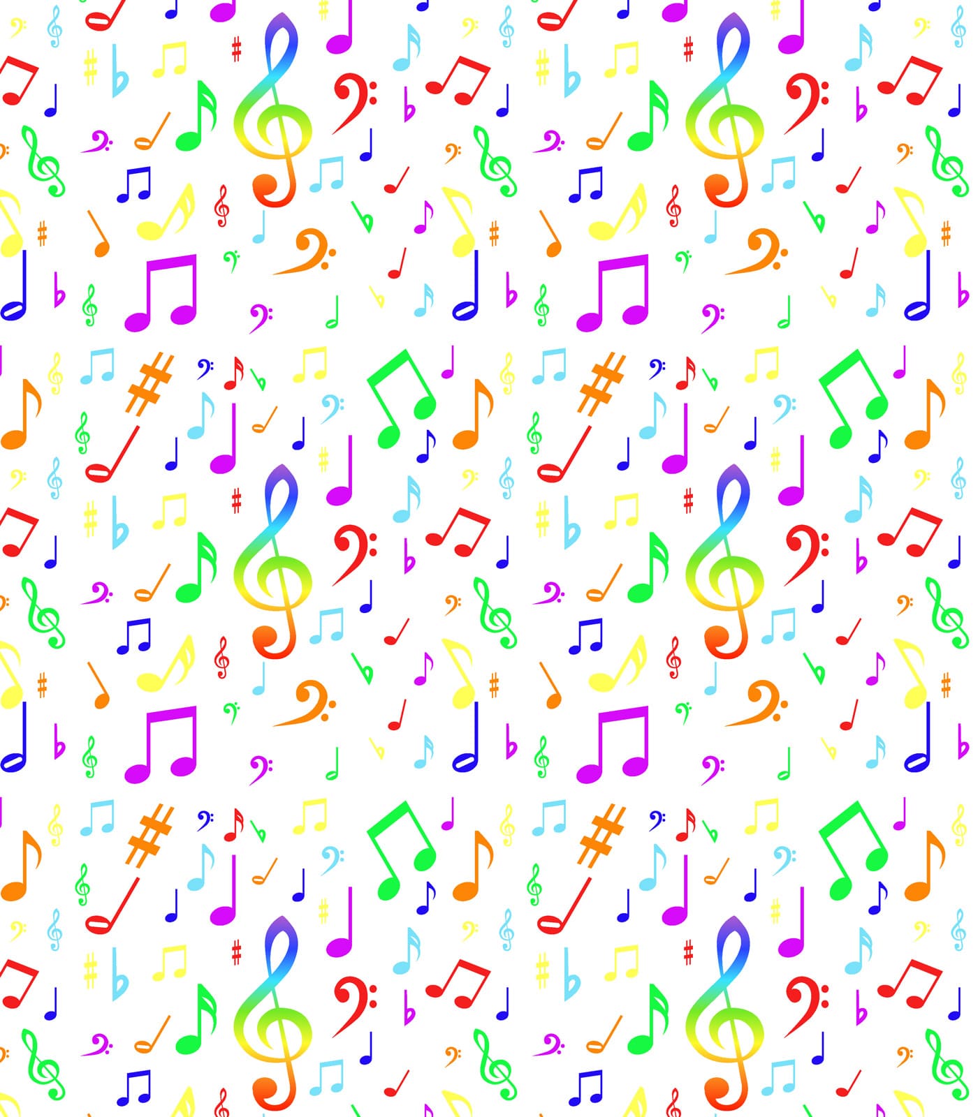 White/Purple/Green Musical Notes Exclusive Print – Olga's Closet
