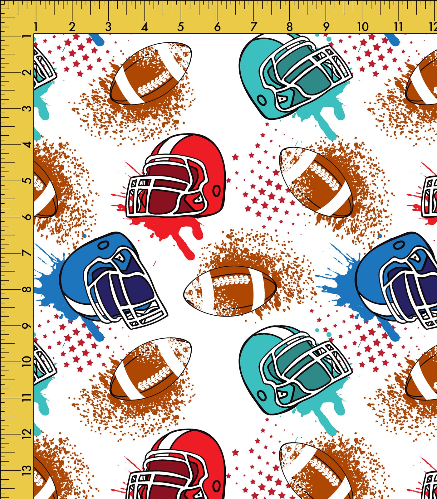 White/Multicolor Football/Helmet Exclusive Print – Olga's Closet