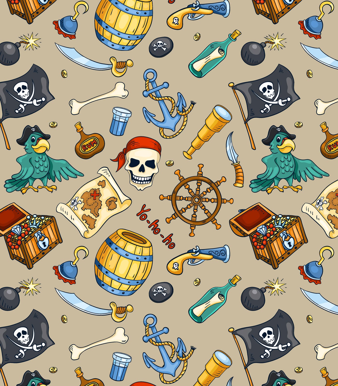 Khaki/Camel/Blue Pirate/Hook Exclusive Print – Olga's Closet