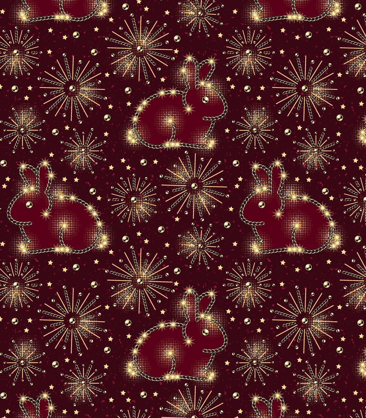 Plum/Gold Rabbits/Fireworks Exclusive Print – Olga's Closet
