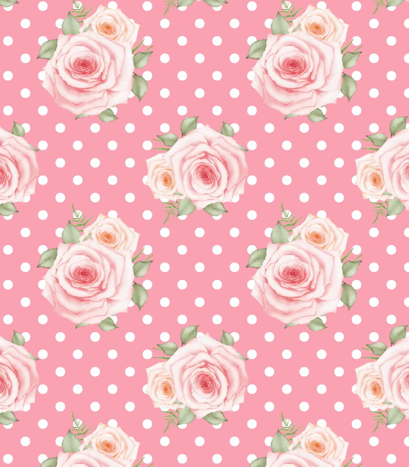 Pink/White/Green Polka Dot/Roses Exclusive Print – Olga's Closet